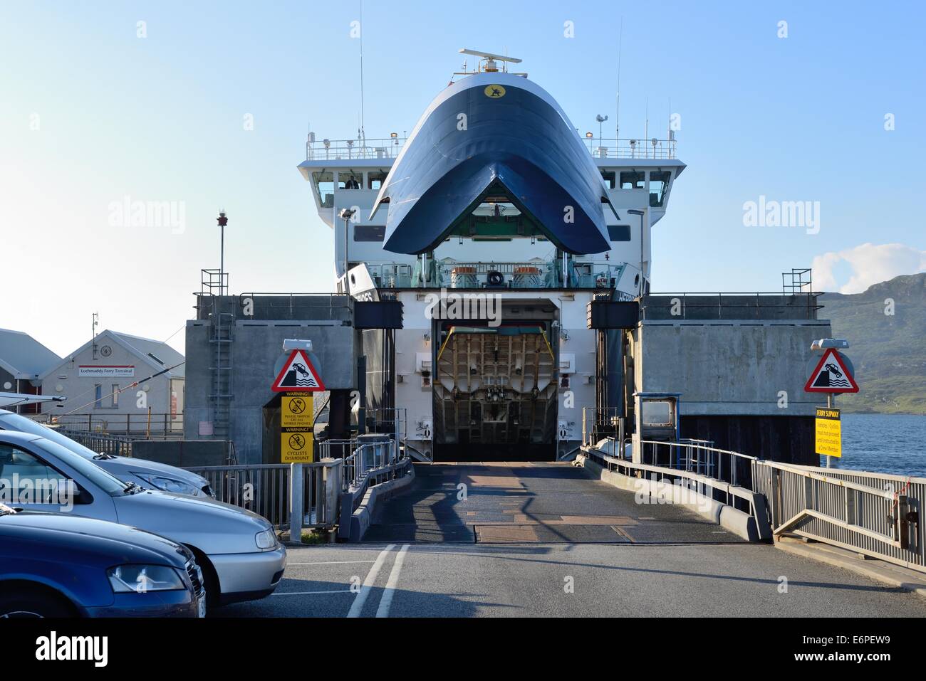 Cars queuing open bow door hi-res stock photography and images - Alamy