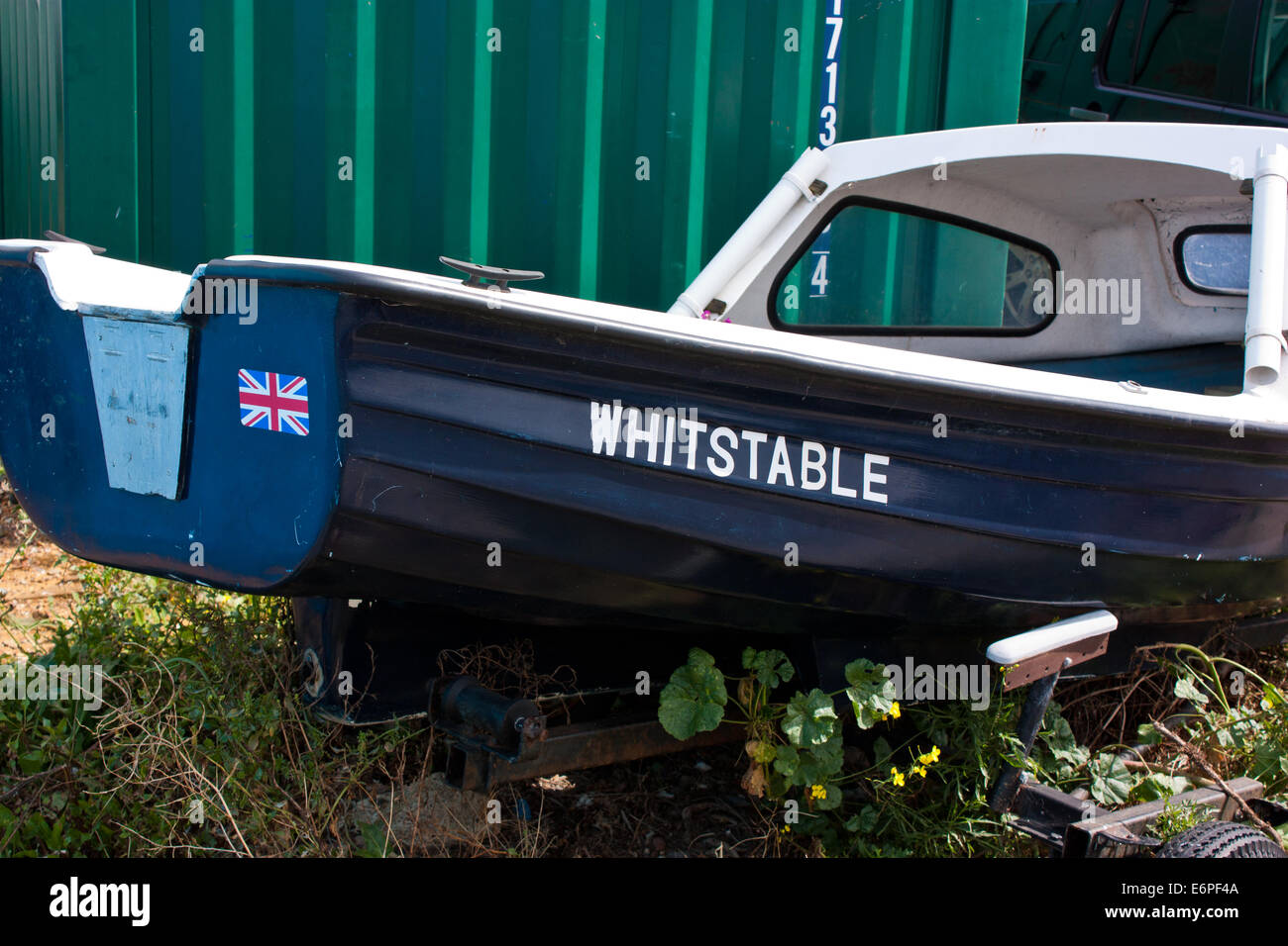 A section of a small boat located near to Whitstable harbour Stock ...