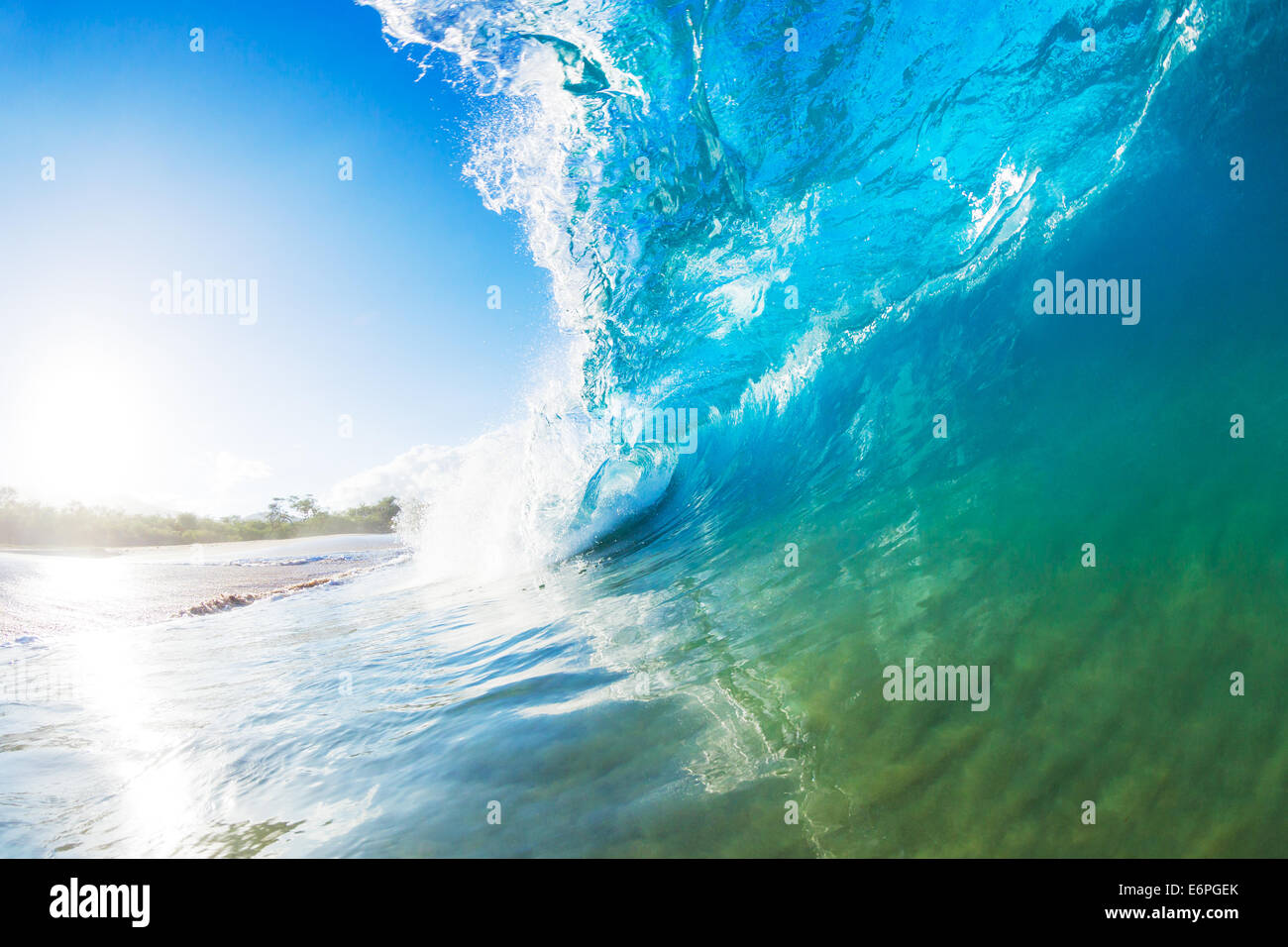 Crashing Blue Ocean Wave Stock Photo - Alamy