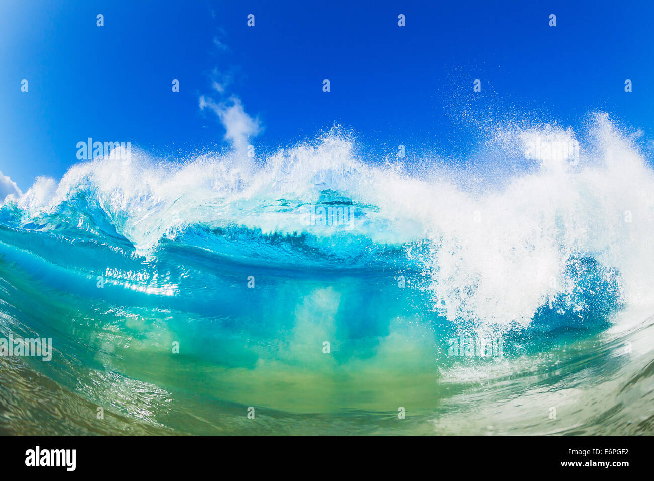 Crashing Blue Ocean Wave Stock Photo - Alamy