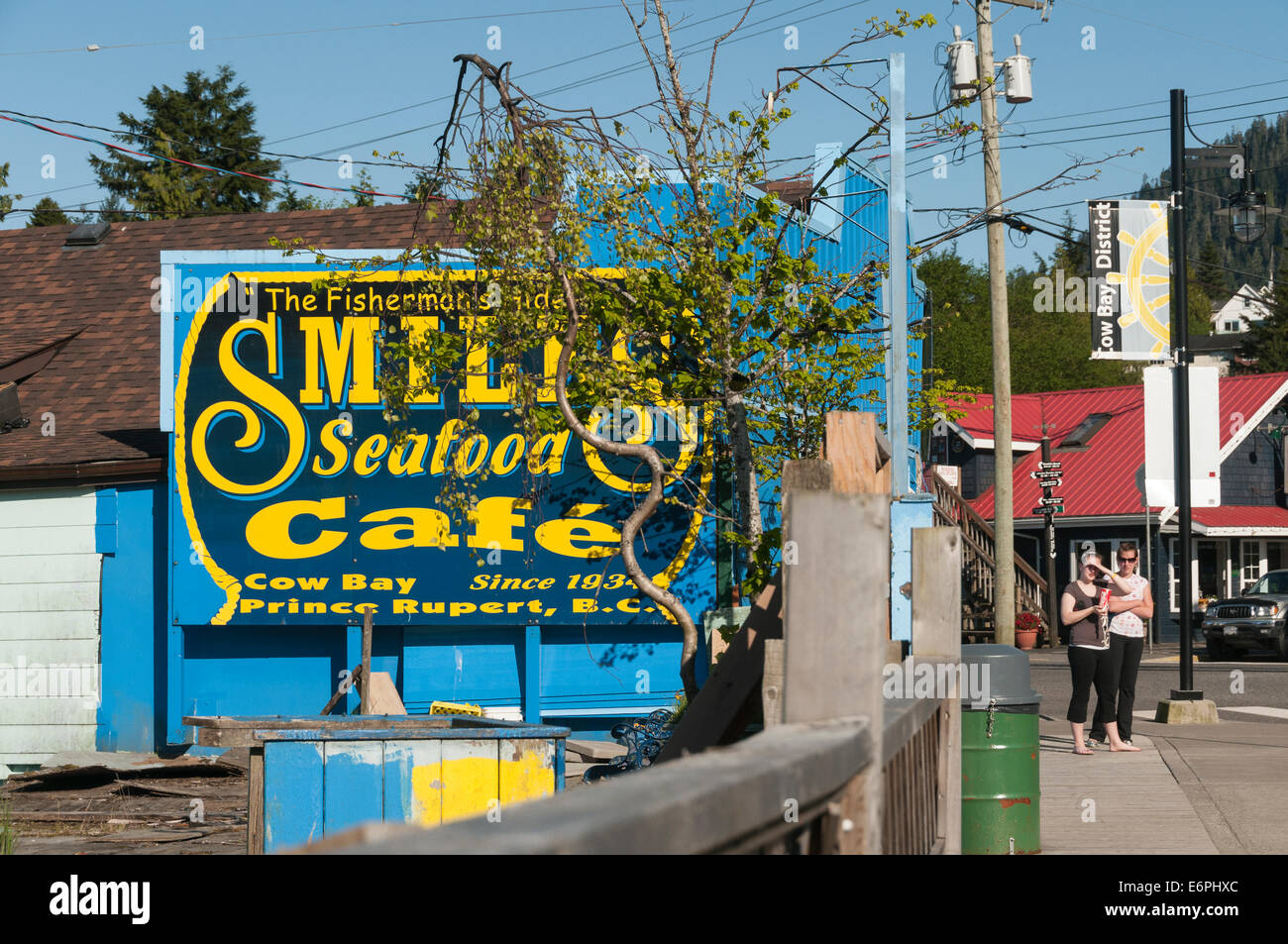 Elk203-4348 Canada, British Columbia, Prince Rupert, port area street ...