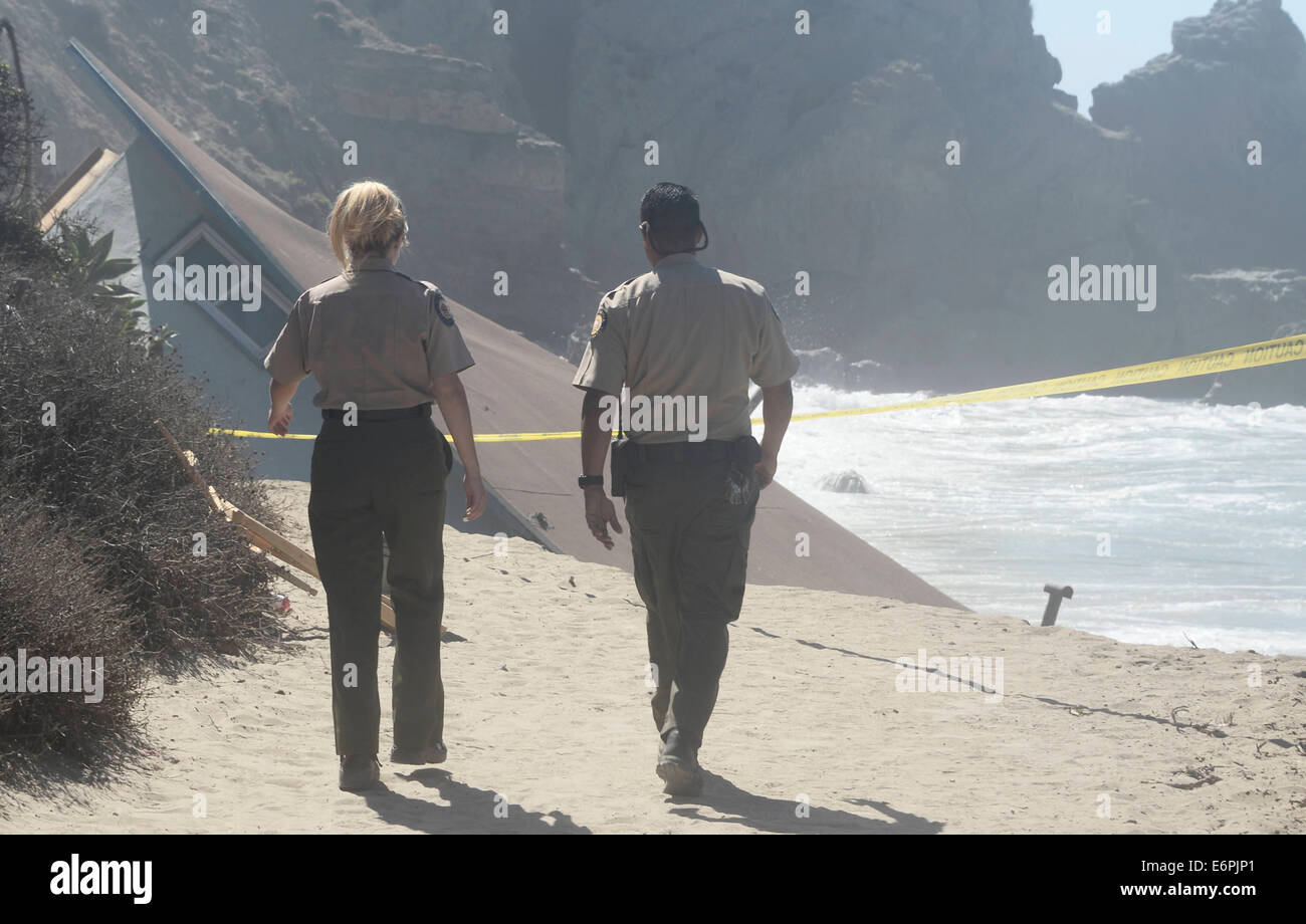 Malibu, California, USA. 28th August, 2014. Mugu lifeguard station that ...