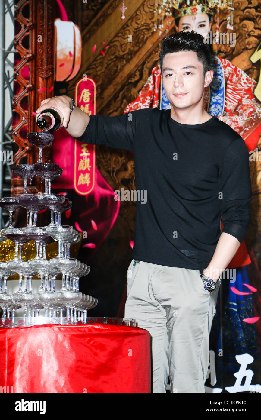 Taipei. 27th Aug, 2014. Actor Wallace Huo attends celebration party of ...