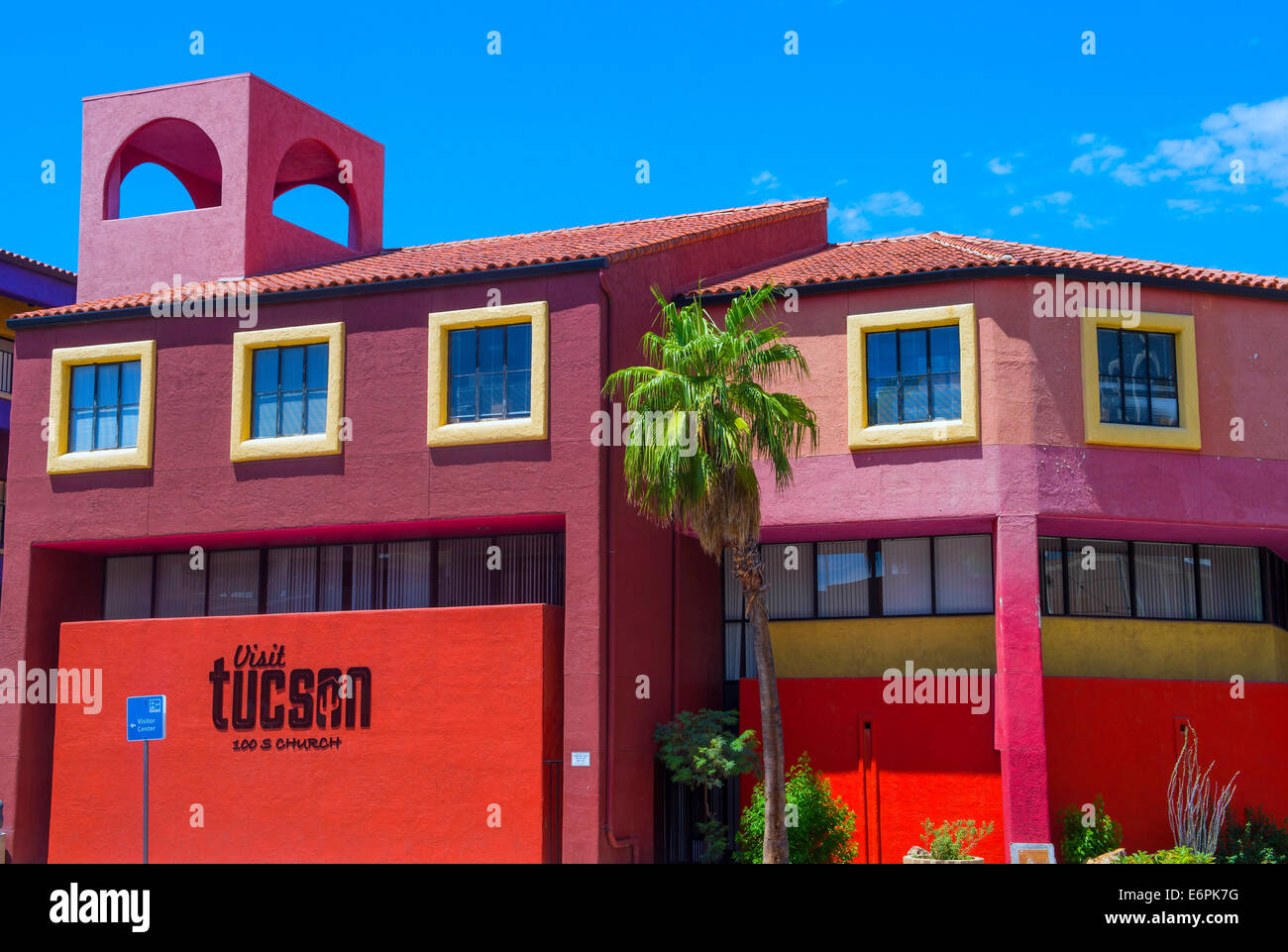 Colorful Adobe House in Historic District of Downtown Tucson Arizona ...