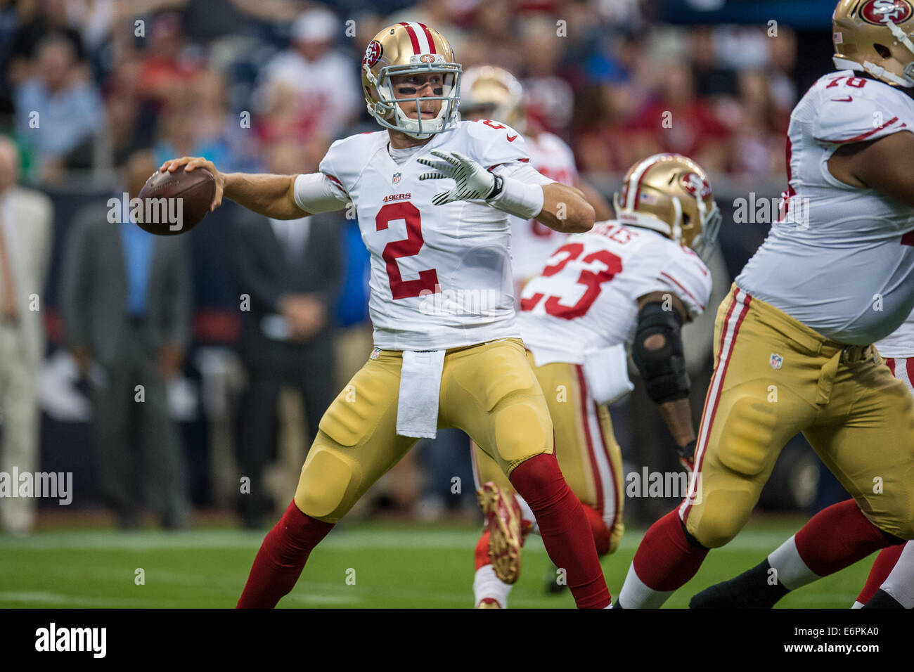 Houston, Texas, USA. 28th Aug, 2014. San Francisco 49ers quarterback ...