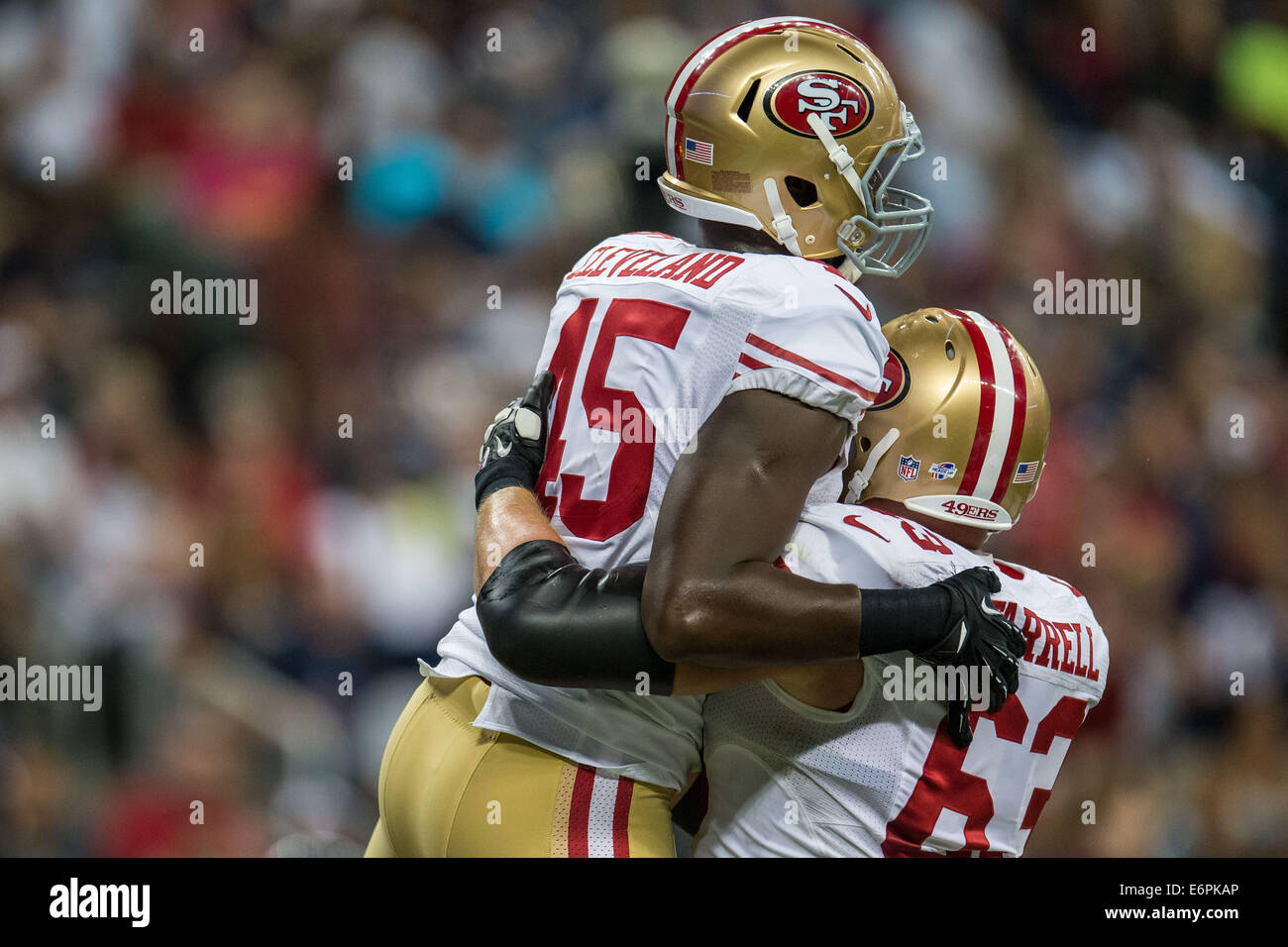 Houston, Texas, USA. 28th Aug, 2014. San Francisco 49ers tight end ...