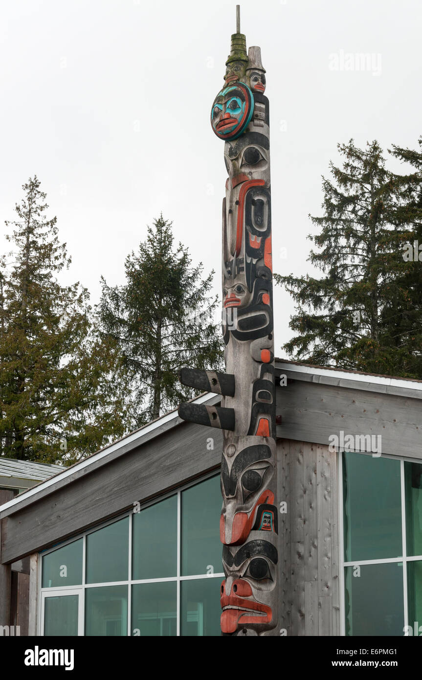 Elk203-4517v Canada, British Columbia, Haida Gwaii, Skidegate, Haida ...