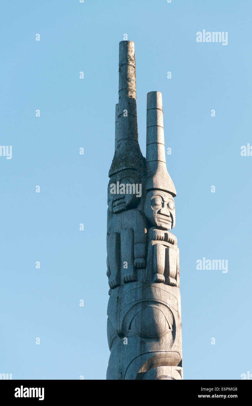 Elk203-4520v Canada, British Columbia, Haida Gwaii, Skidegate, Haida ...