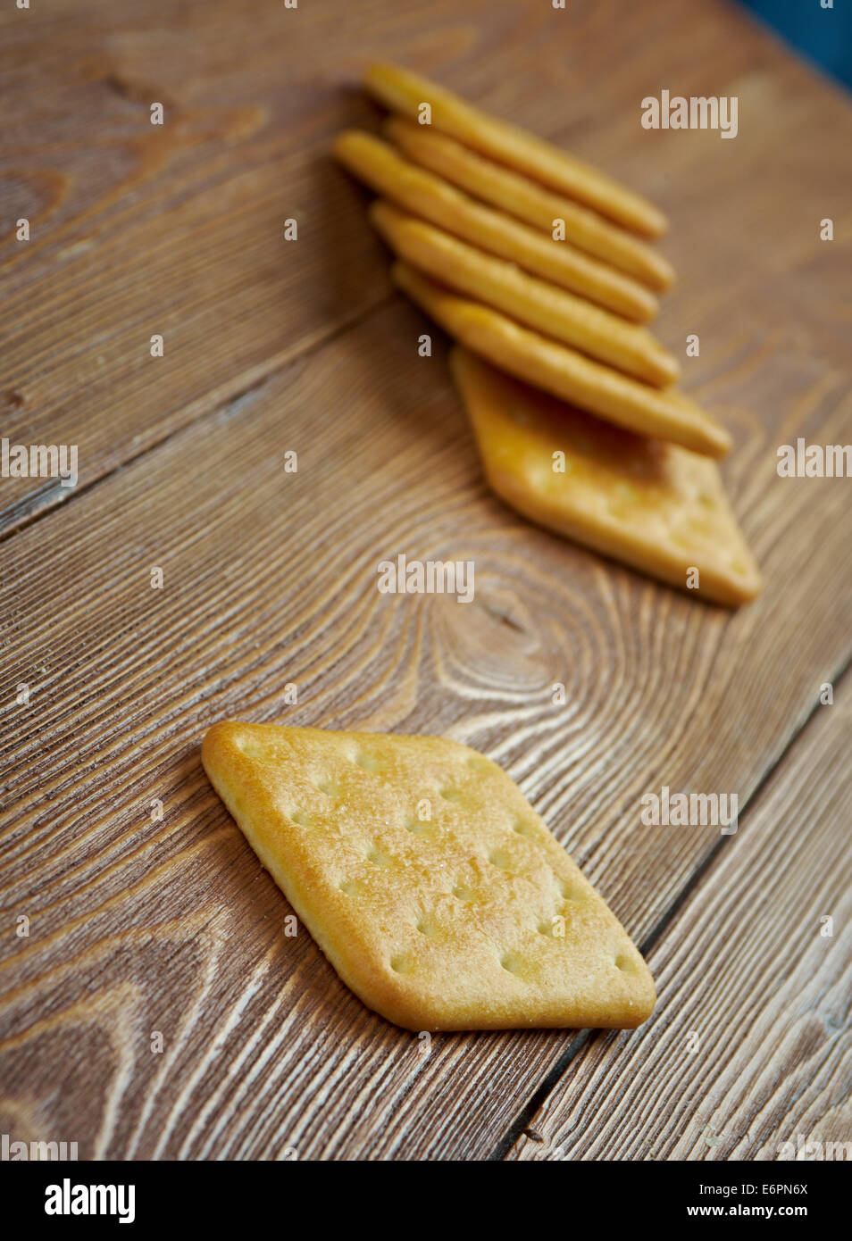 Snack crackers on wooden hi-res stock photography and images - Alamy