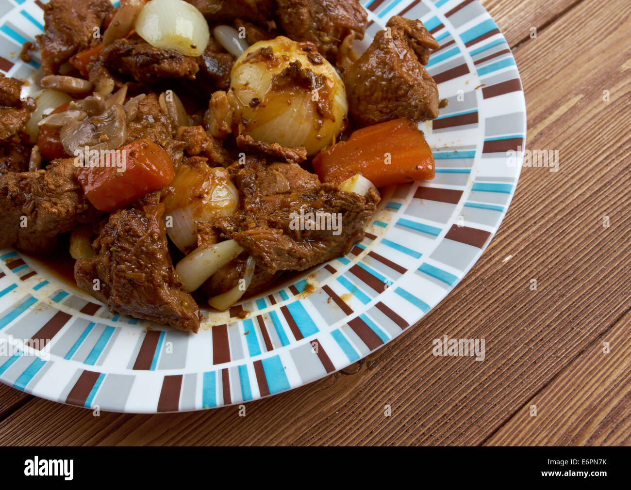 venison ragout - farm-style old rustic Stock Photo - Alamy