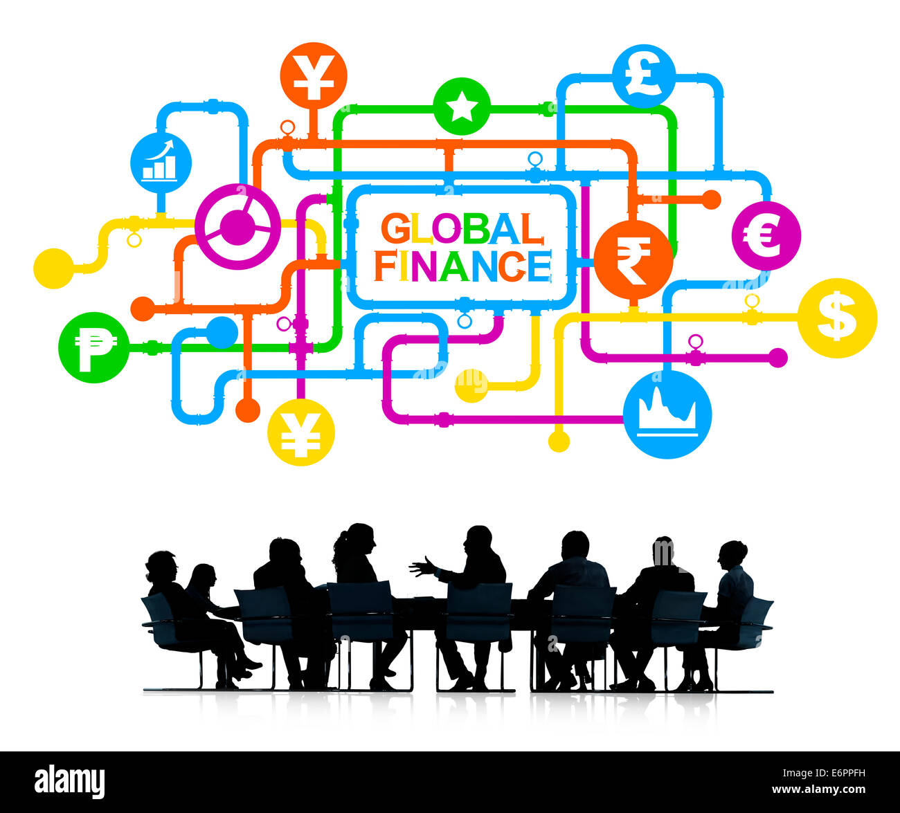 Group of Business People Discussing About Global Finance Stock Photo ...