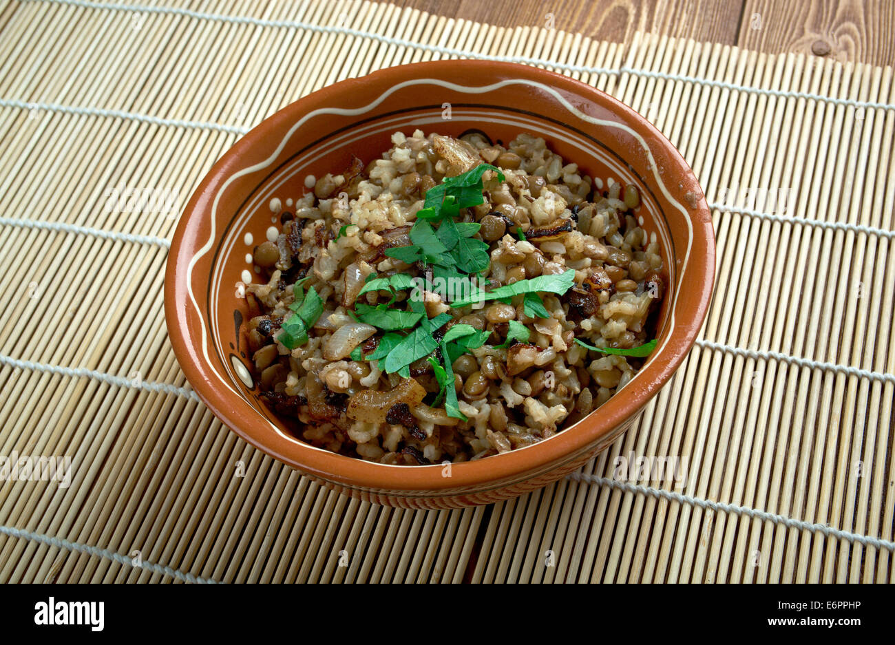 Mujaddara is the Arabic lentils among the rice resemble pockmarks ...