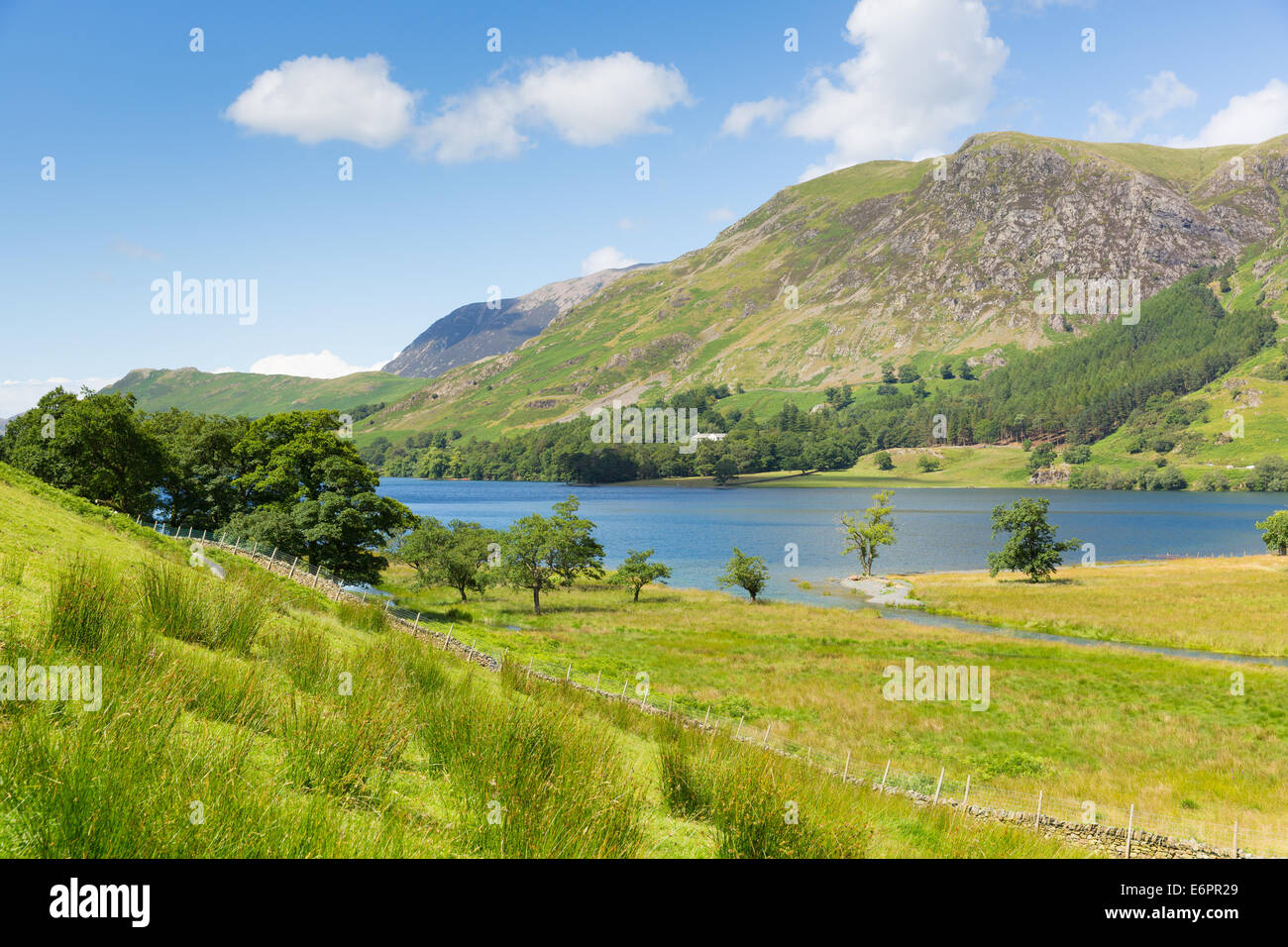 Buttermere Lake District Cumbria England uk on a summer day with ...
