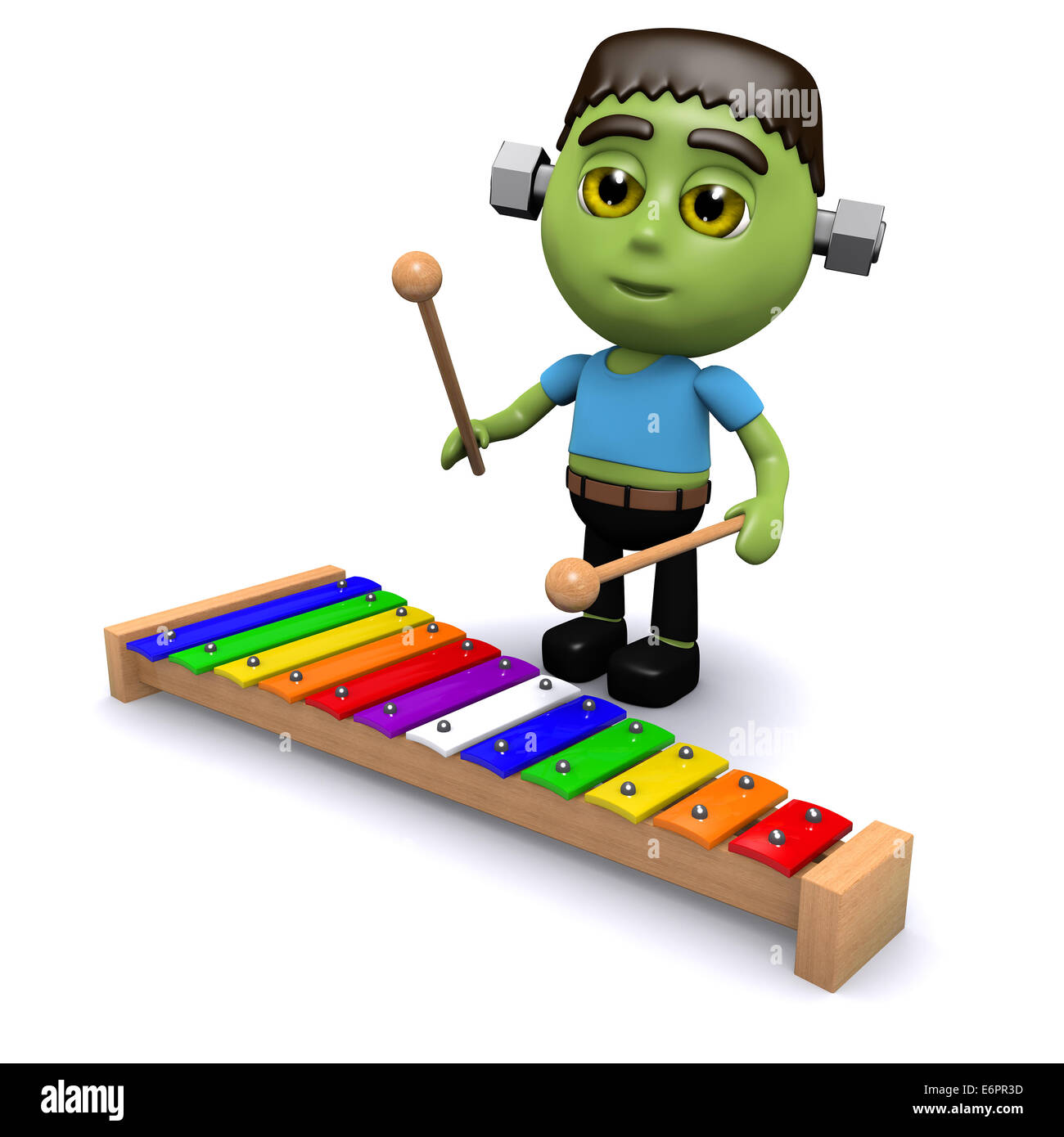 3d render of Frankenstein playing xylophone Stock Photo - Alamy