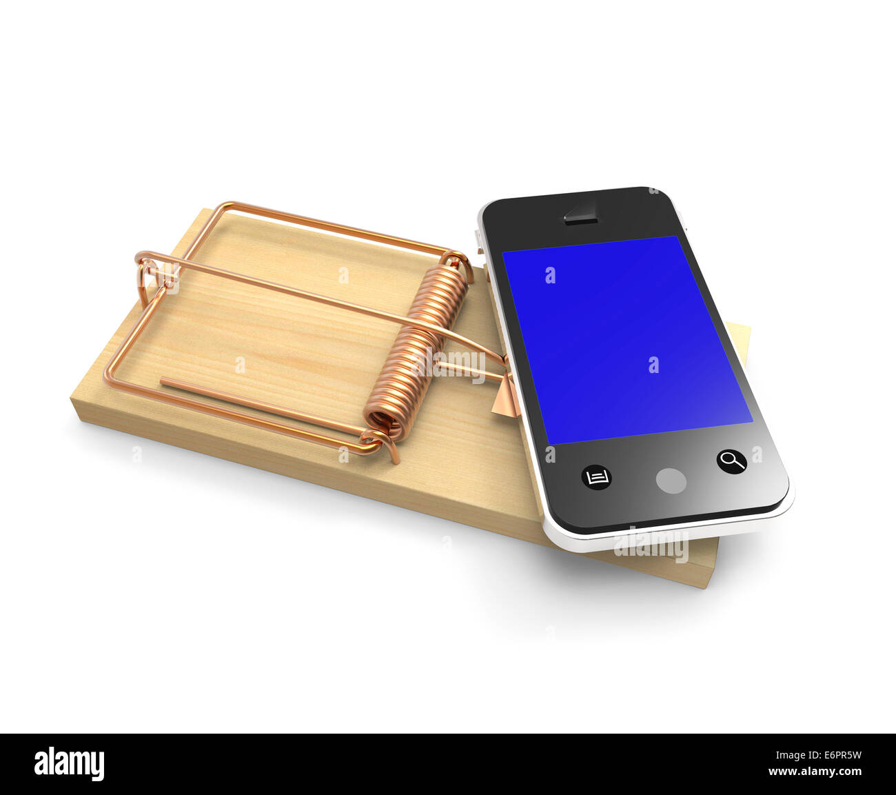 3d render of a smartphone on a mouse trap Stock Photo - Alamy