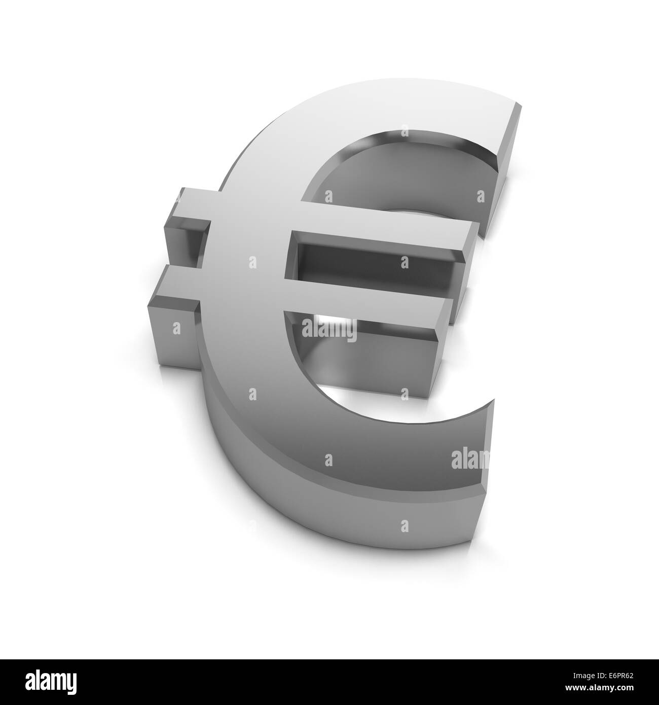 3d render of a silver Euro currency symbol Stock Photo - Alamy