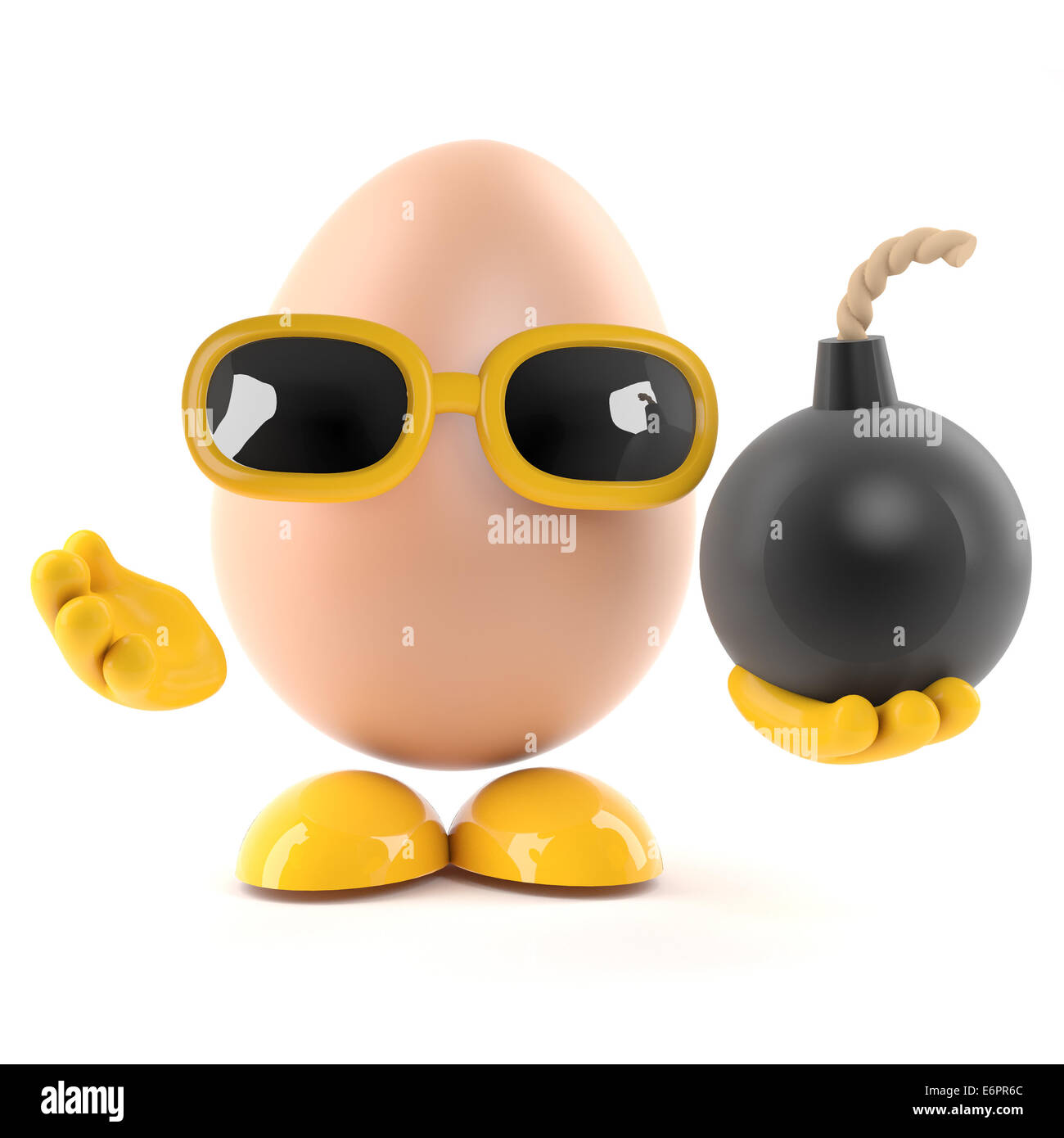 3d render of an egg holding a bomb Stock Photo - Alamy