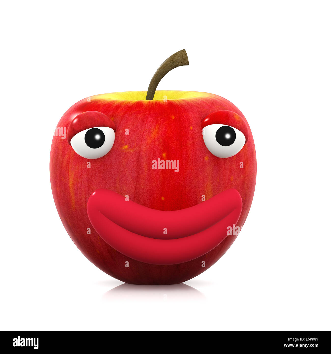 3d render of a smiling red apple Stock Photo - Alamy