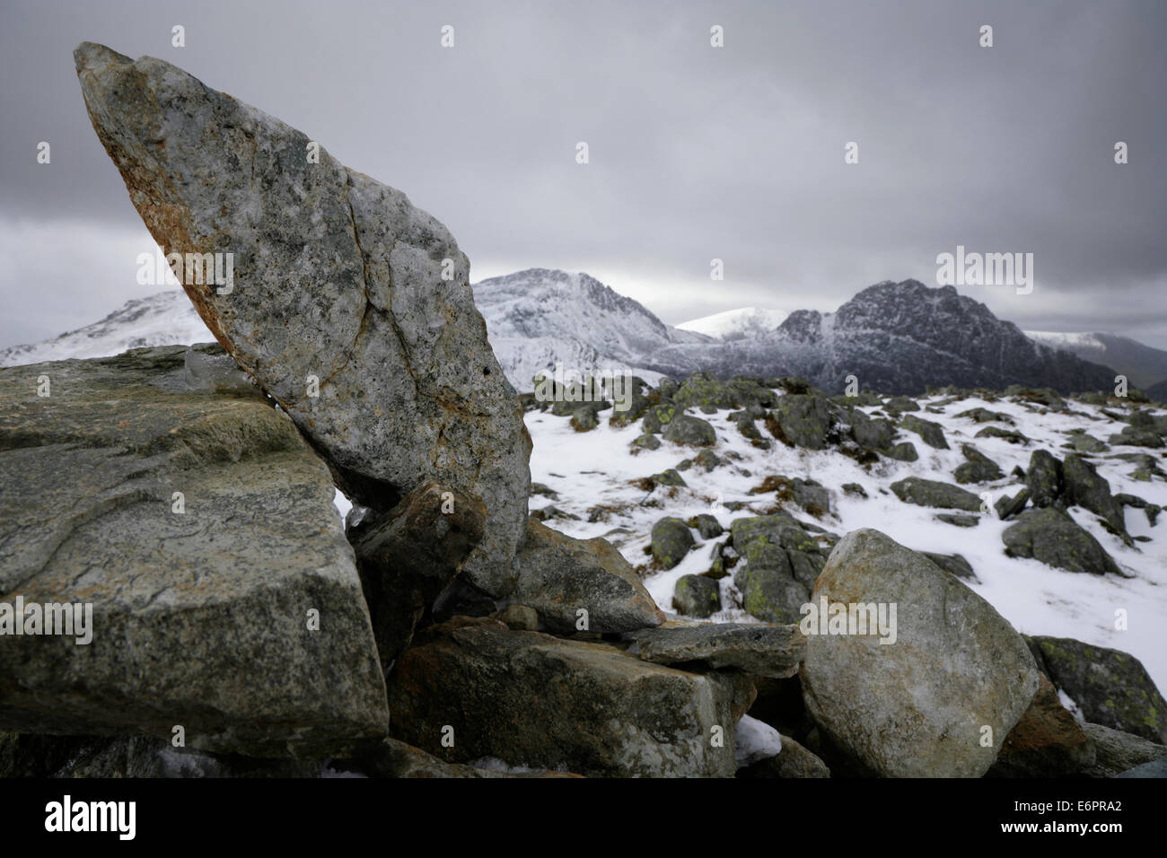 View towards Tryfan from Gallt Yr Ogof, Snowdonia, Wales Stock Photo ...