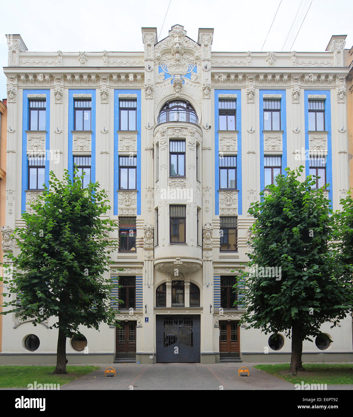 Art Nouveau facade of the house Alberta iela 8 or Albert Street 8 ...