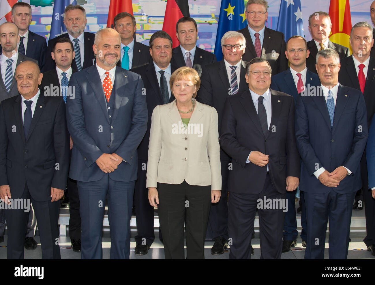 Participants of the West Balkans Conference pose for a family photo in ...