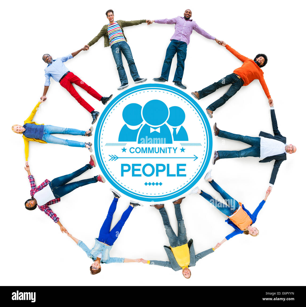 Multiethnic People Forming a Circle Holding Hands Stock Photo - Alamy