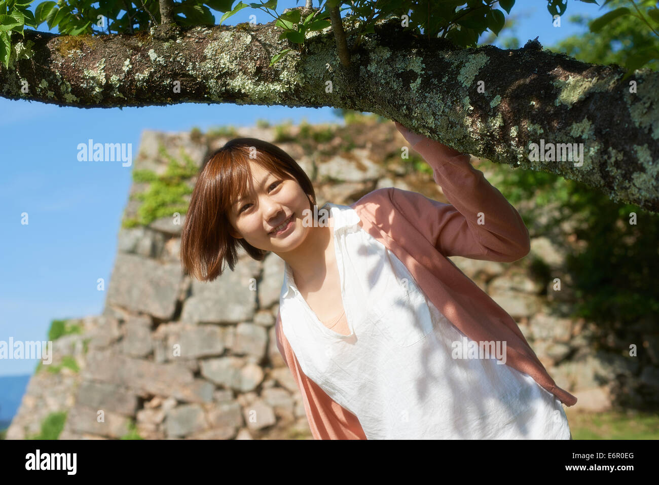 Young Japanese girl in the countryside Stock Photo - Alamy