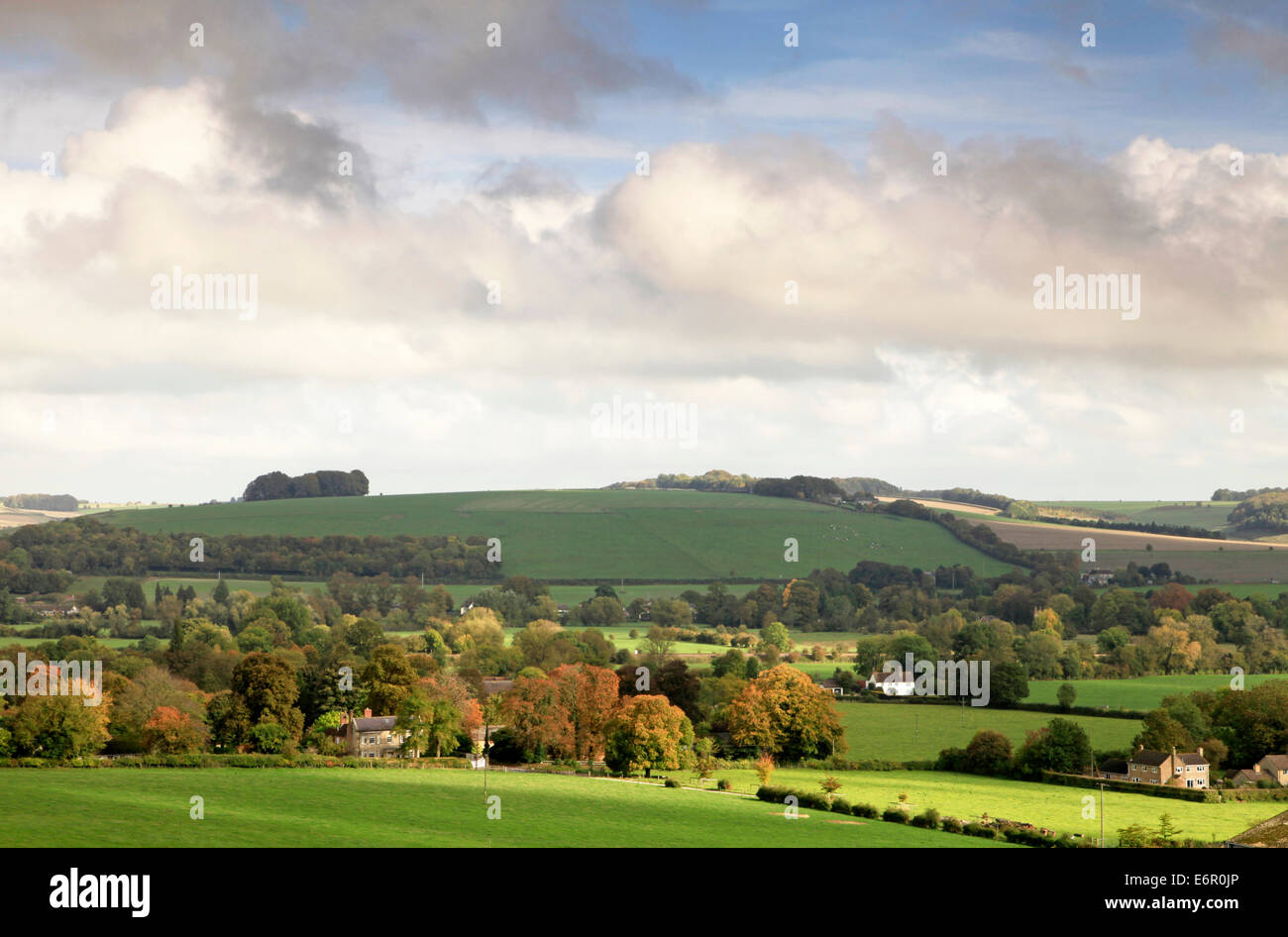 A view of the Wylye Valley in Wiltshire, England, including the ...
