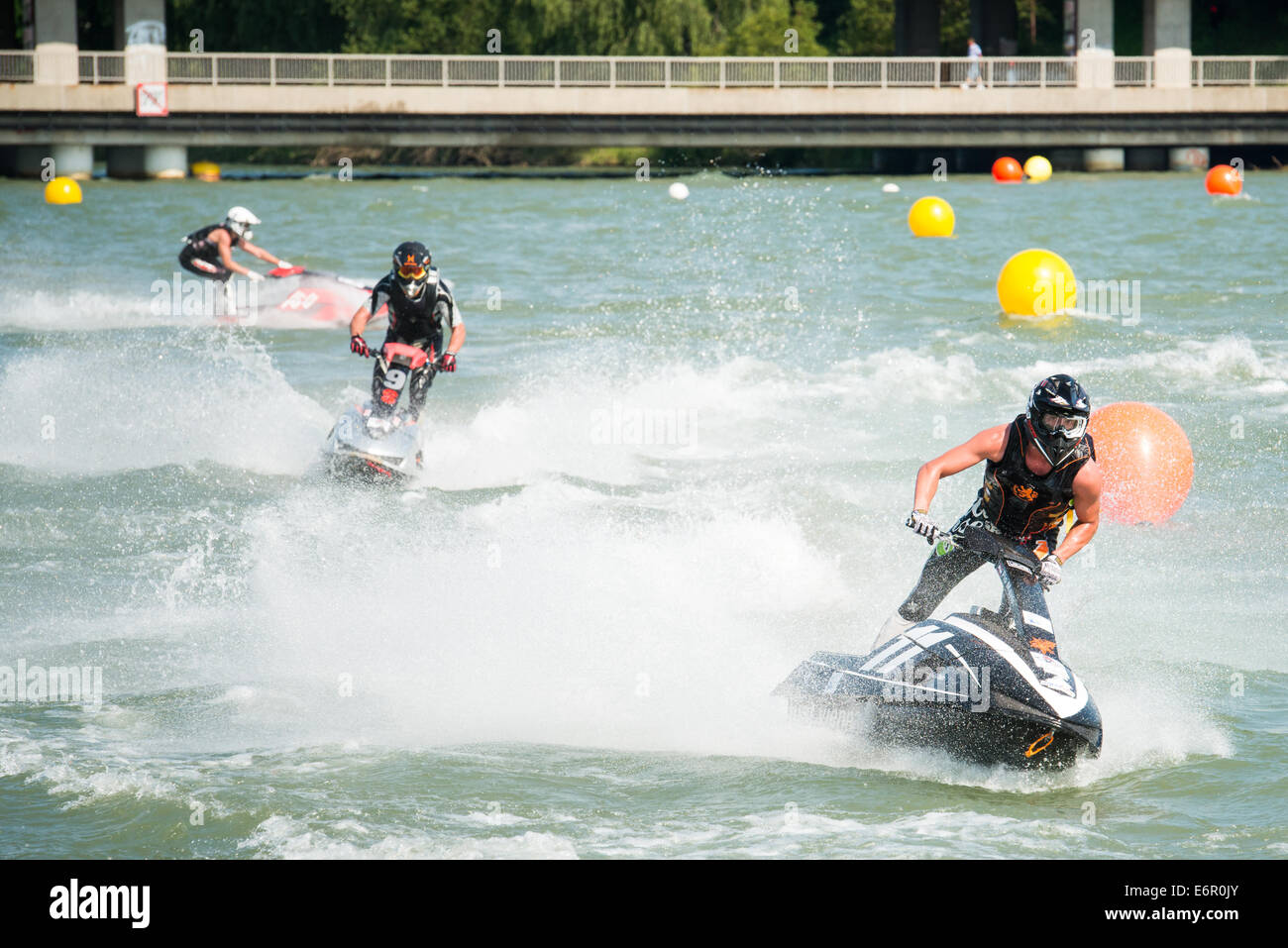 Jet ski contest on the river Drava, Festival Lent, Maribor, Slovenia ...