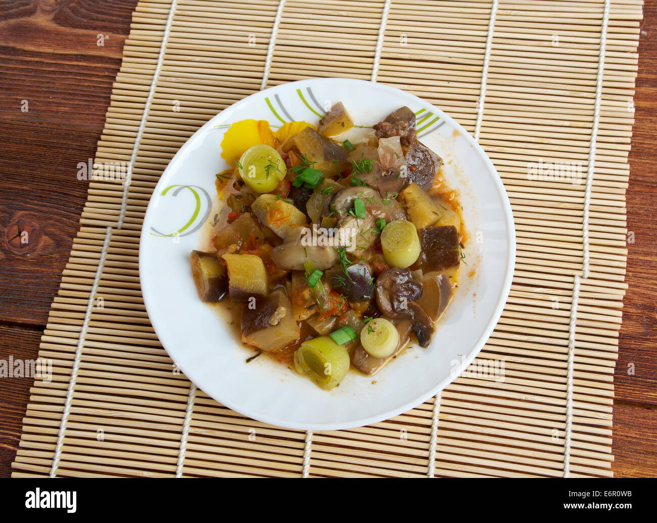 eggplant stewed with mushroom , French saute Stock Photo - Alamy