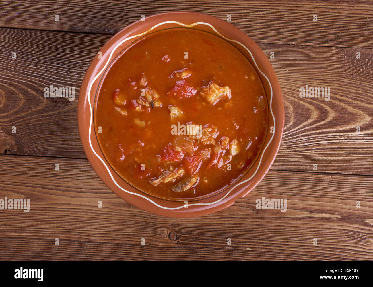 Shorba bil Hout -Fish, Tomato and Potato Soup. traditional Algerian ...