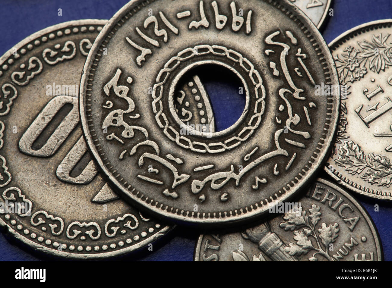 Egyptian piaster coins hi-res stock photography and images - Alamy