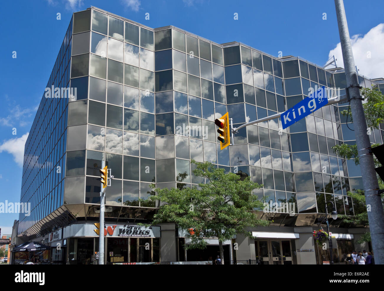Modern glass office building in downtown St. Catharines, Ontario ...