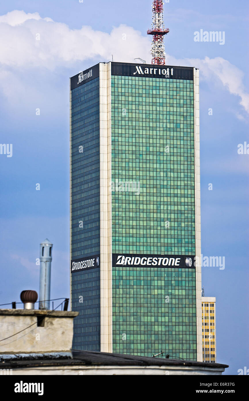 The Marriott building in the center of Warsaw, Poland is seen Stock ...