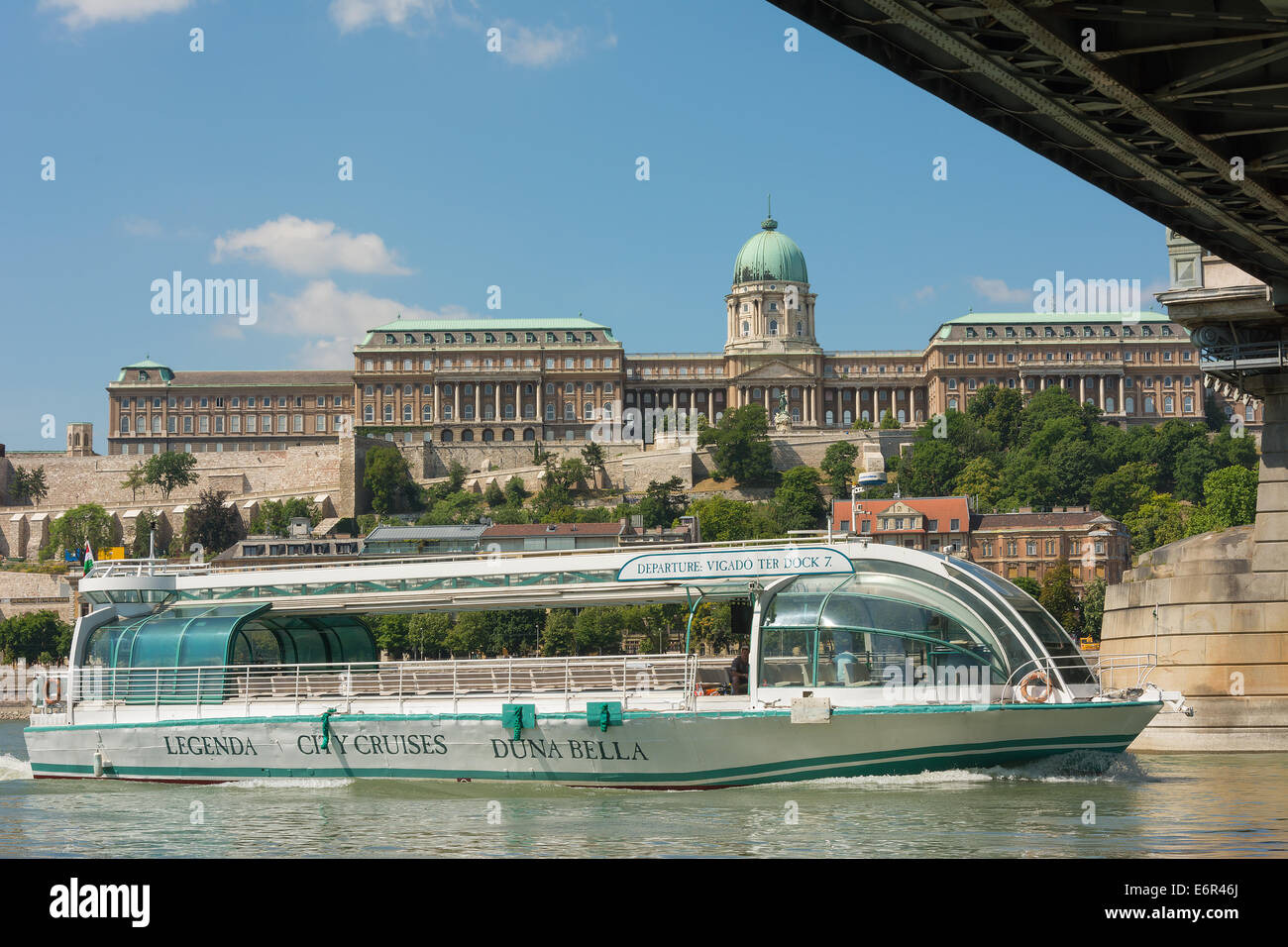 Chain bridge Budapest Hungary with Castle in the background Stock Photo ...