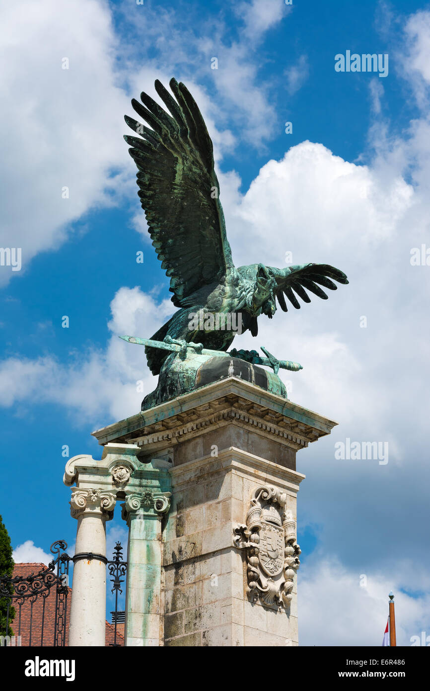 Turul Statue on Habsburg Gates in Budapest Stock Photo - Alamy