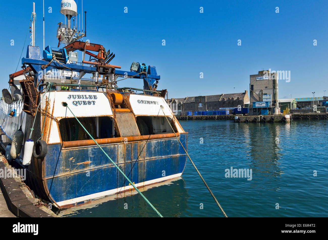 PETERHEAD HARBOUR ABERDEENSHIRE MOORED TRAWLER FROM GRIMSBY AND THE ...