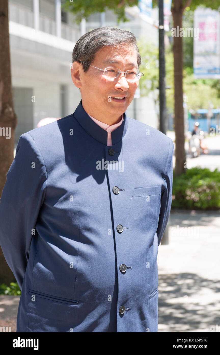Taipei. 29th Aug, 2014. Mr. Chang An-lo, AKA “White Wolf”, leader and ...