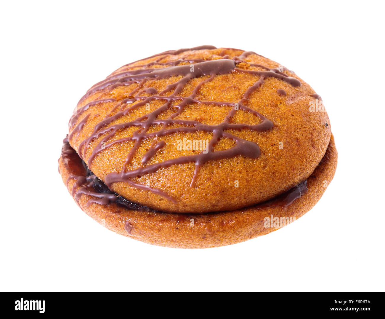 Round gingerbread cookie isolated on white background Stock Photo - Alamy