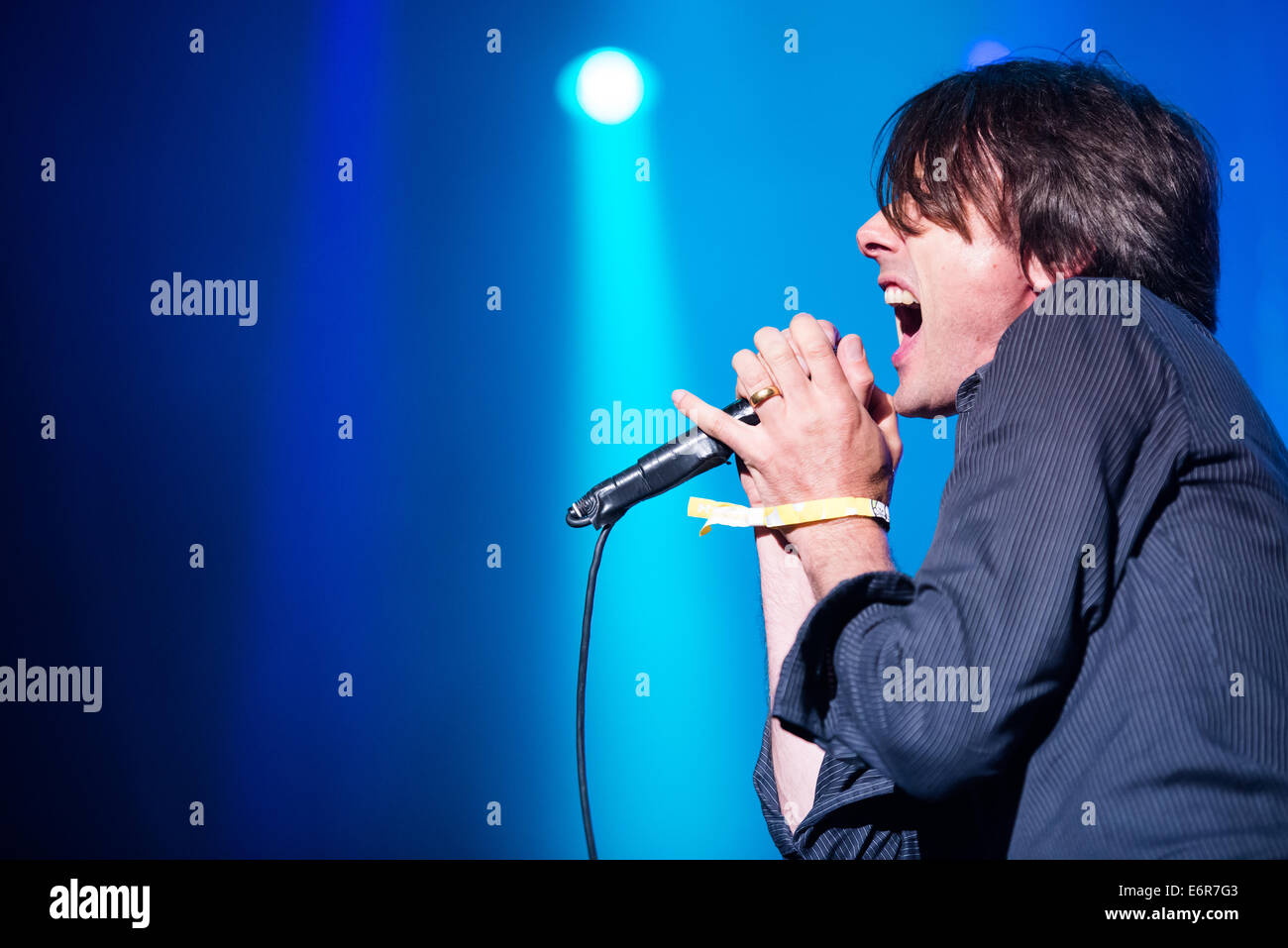Singer Brett Anderson of Suede, headlining the Bazant Pohoda festival ...