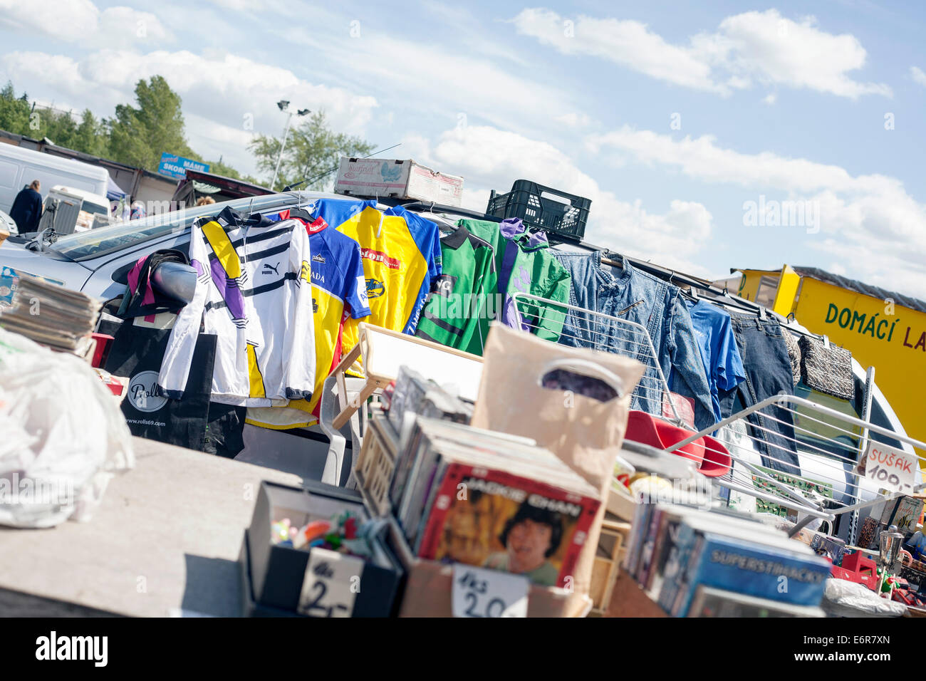 Flea market (Flohmarket) Kolbenova in Prague, Czech Republic on May 10 ...