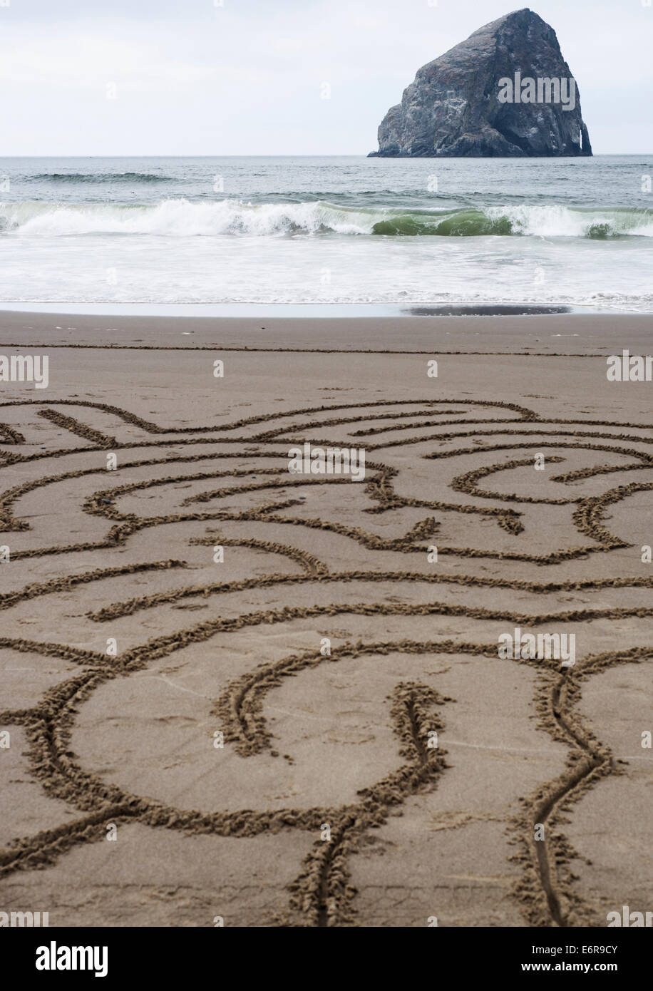 Chief Kiawanda Rock otherwise known as Haystack Rock in Pacific City ...