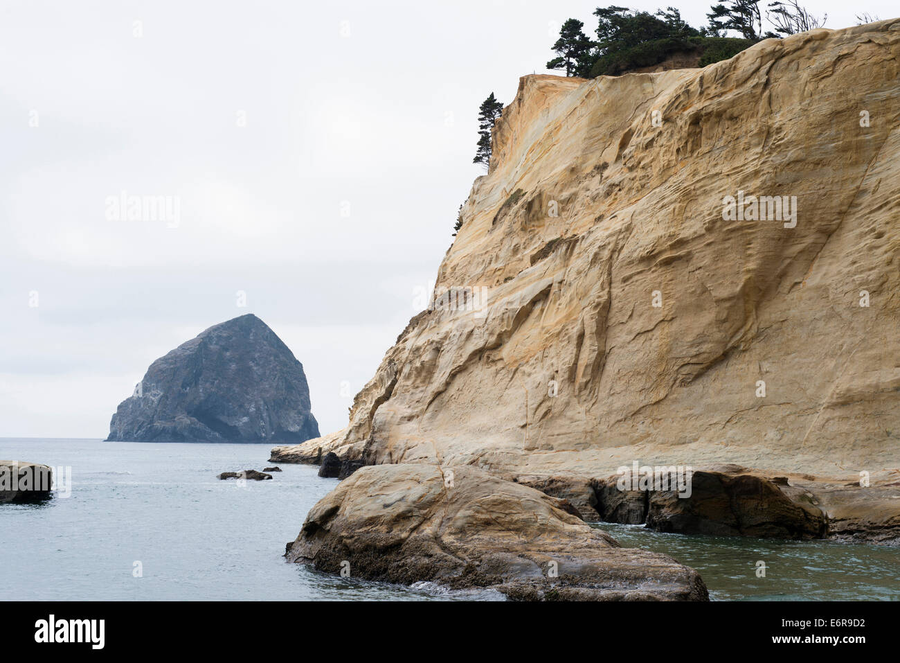 Looking out at Chief Kiawanda Rock also known as Haystack Rock from the ...
