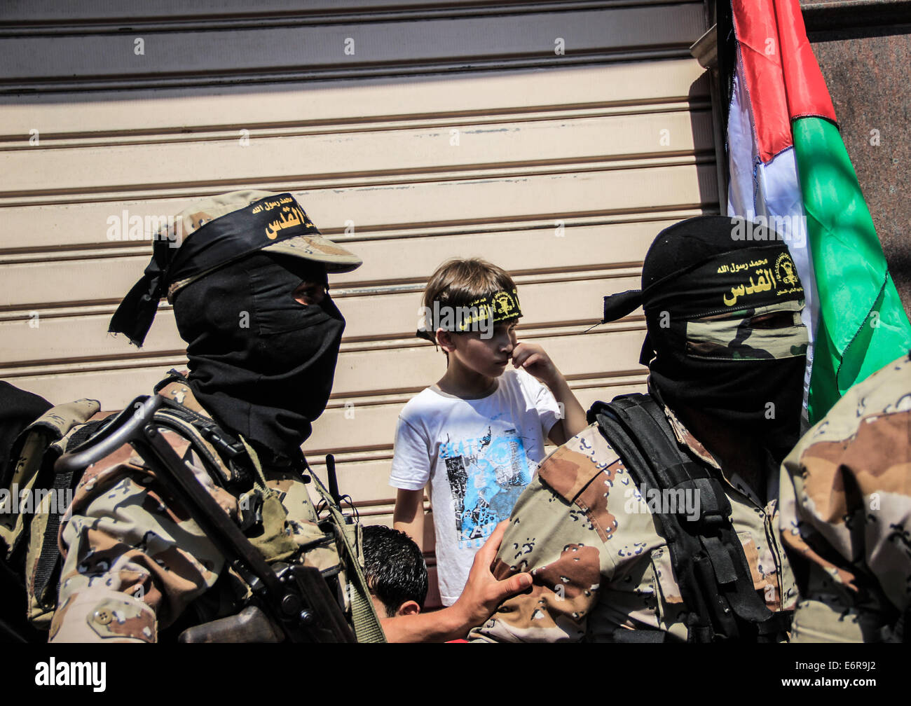 Gaza. 29th Aug, 2014. Children taking part in the military parade ...