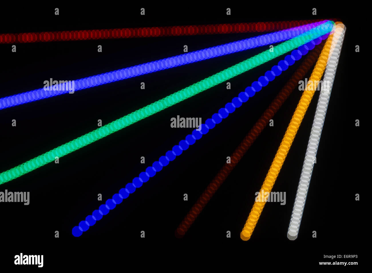 Abstract Light Rays with bokeh from LED's for background Stock Photo ...
