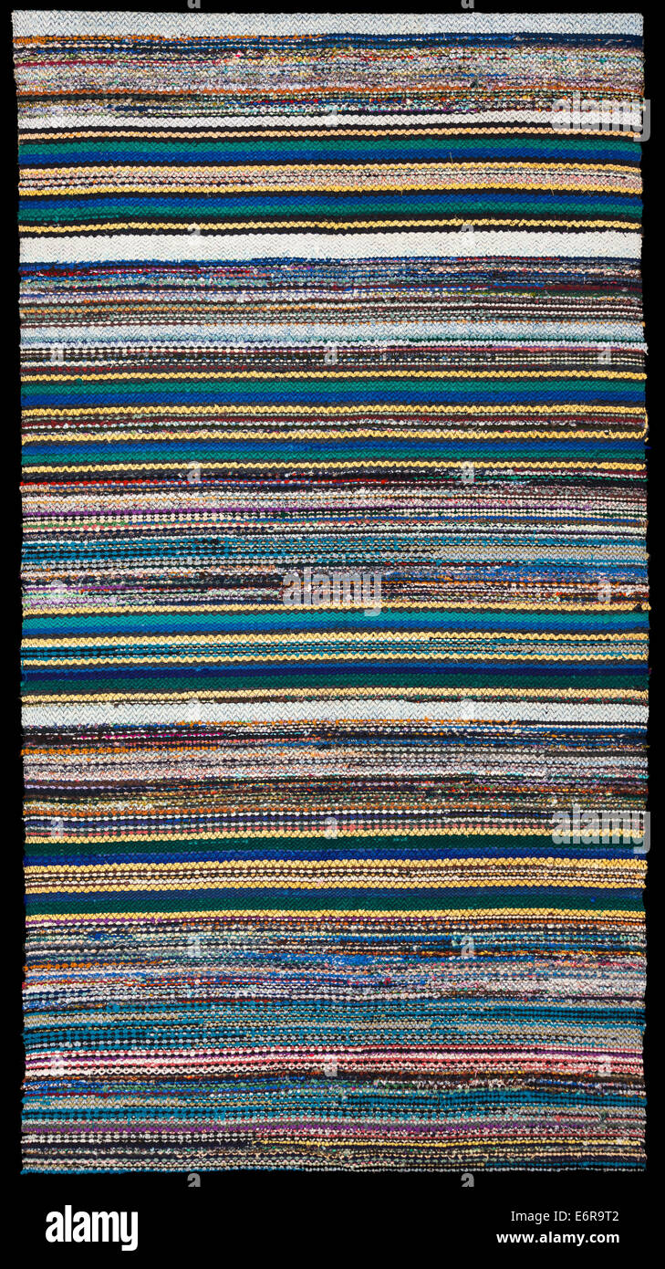 Picture of Bulgarian hand-made rag-carpets, different colors, isolated ...