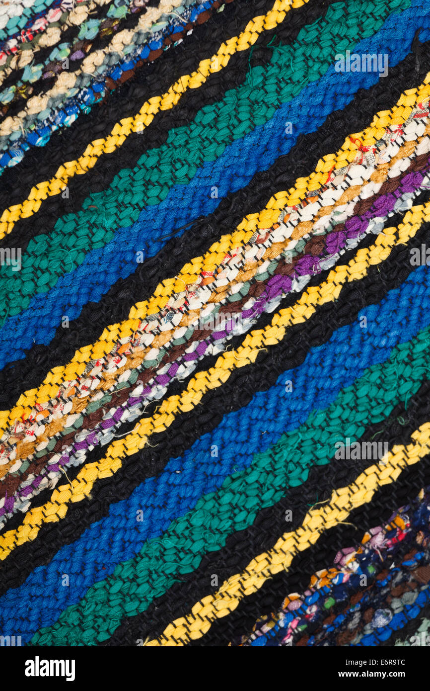 Picture of Bulgarian hand-made rag-carpets, different colors, detail ...