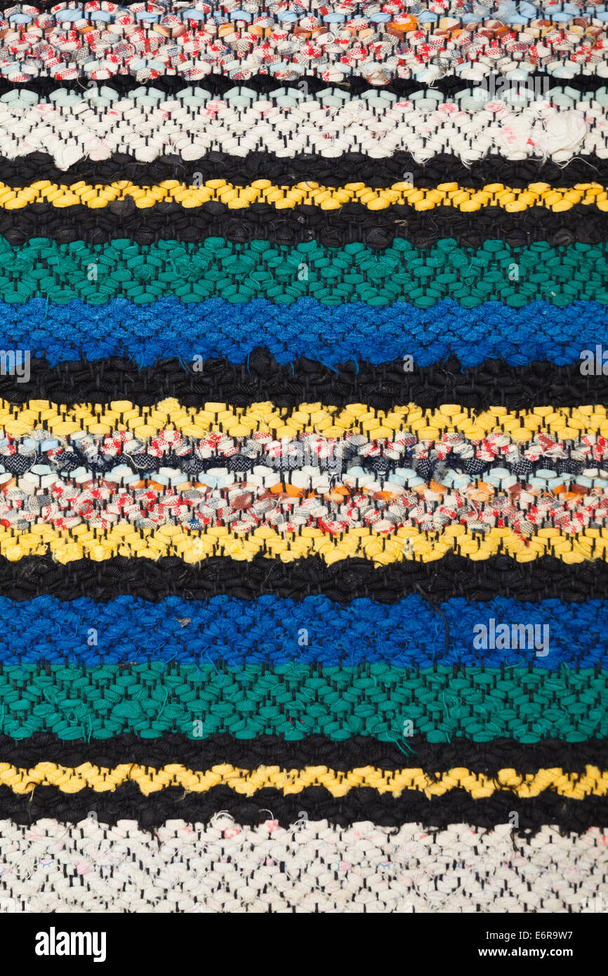 Picture of Bulgarian hand-made rag-carpets, different colors, detail ...