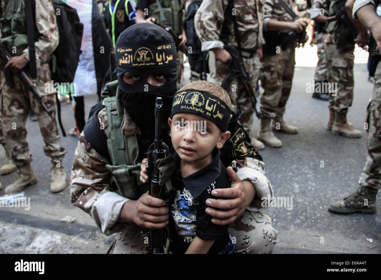 Gaza. 29th Aug, 2014. Children taking part in the military parade ...