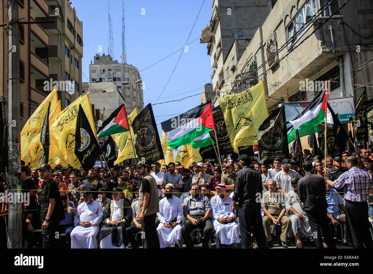 Gaza. 29th Aug, 2014. Fighters from the Al-Quds Brigades, the armed ...